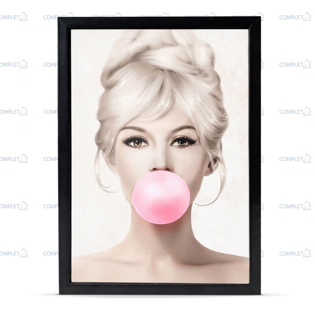 Quadro Mulheres Pop Com Chiclete Moldura e Vidro | MadeiraMadeira