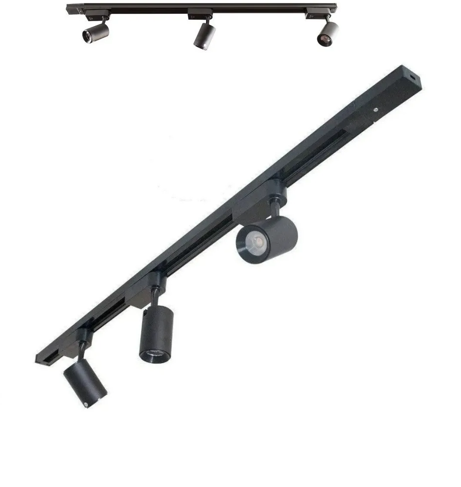 Kit Trilho Eletrificado 1m + 3 Spot Led 7w Preto 6000k Branco Frio ...