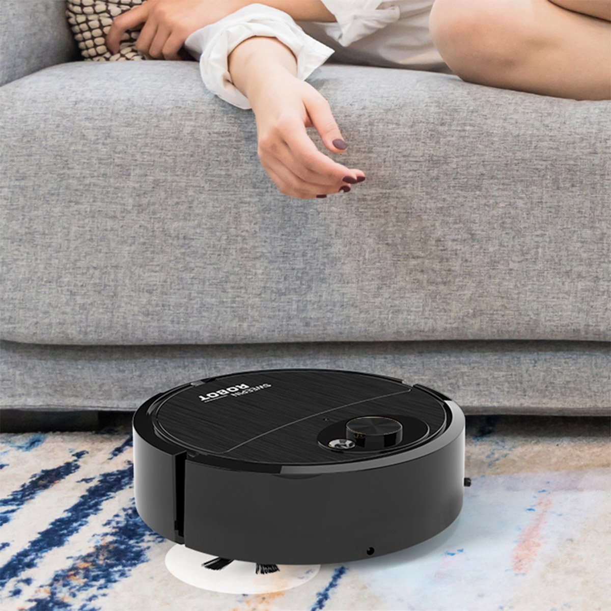 Mini Robo Aspirador Automatico Inteligente Baixo Ruido Vassoura Aspira ...
