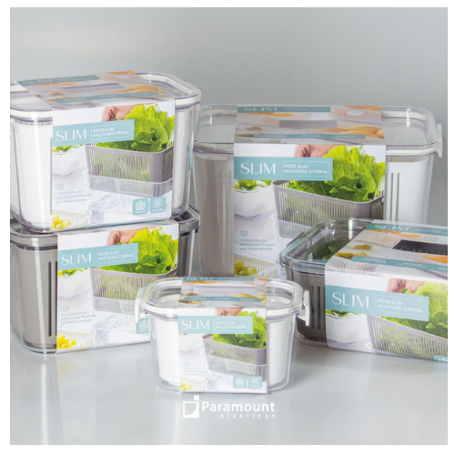 kit c/2 Pote Hermético Slim 2.570ml Branco 1771 Paramount | MadeiraMadeira