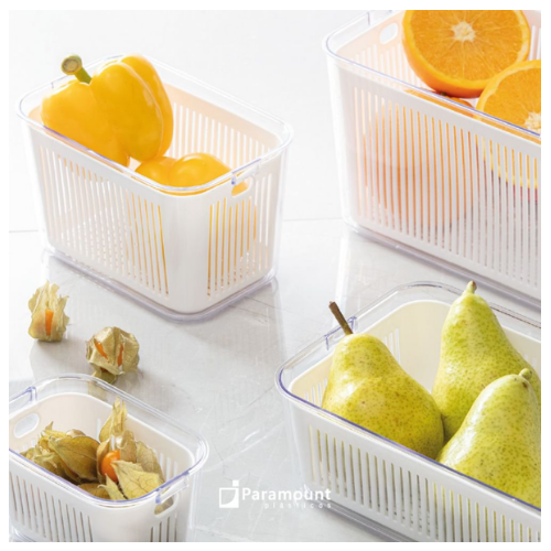 kit c/2 Pote Hermético Slim 2.570ml Branco 1771 Paramount | MadeiraMadeira