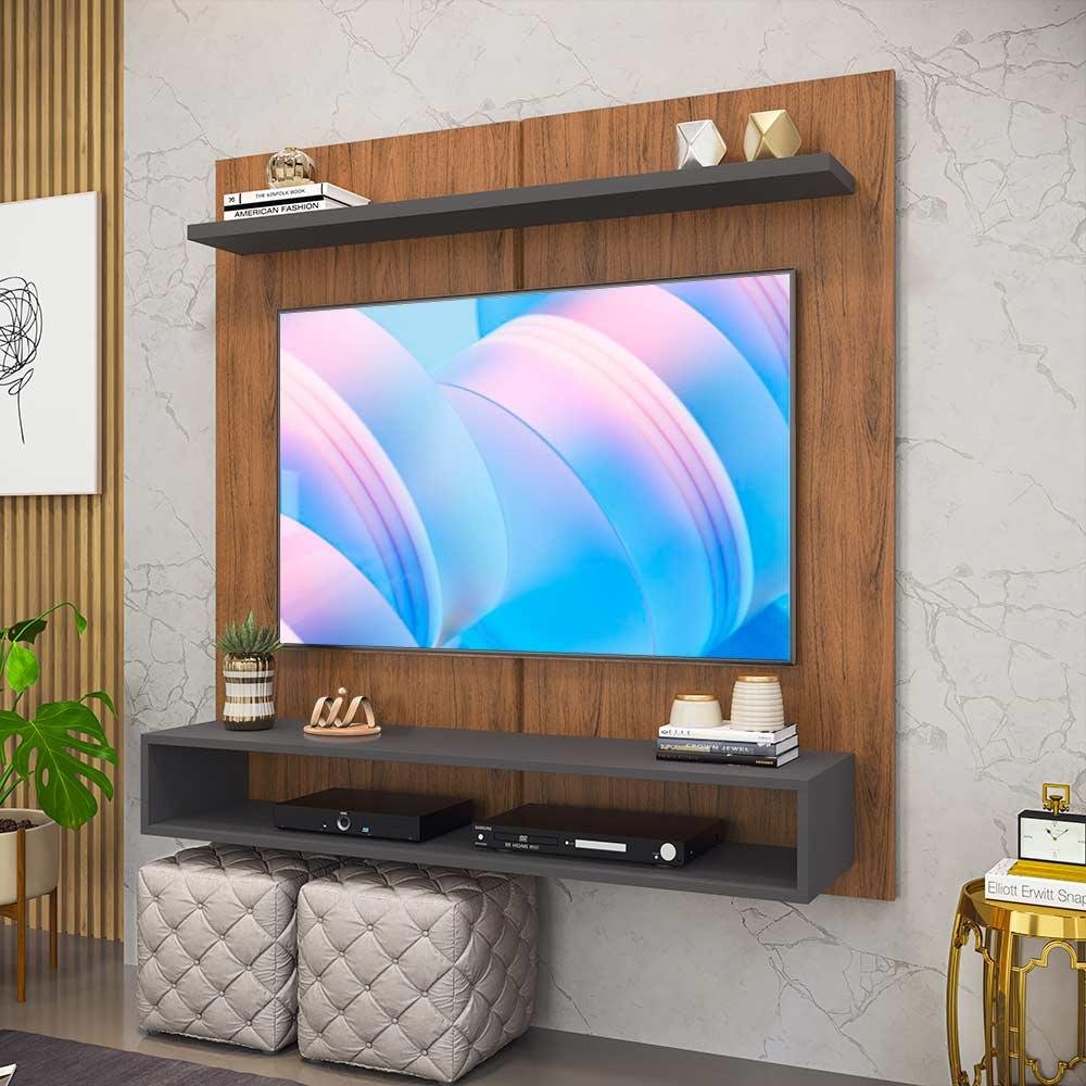 Painel Para TV Quarto Até 50 Polegadas Freijó Cinza Urbano Timothy Shop ...