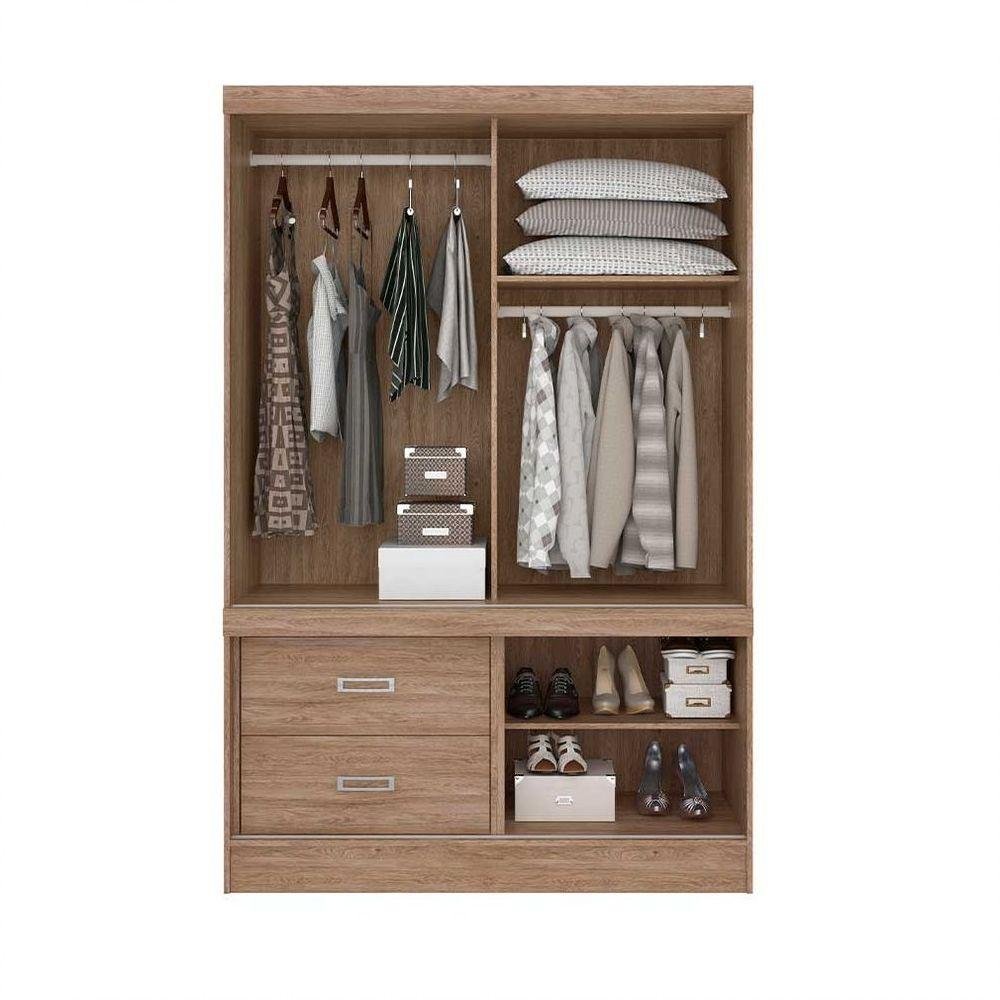 Guarda Roupa Estilo Ii 2 Portas De Correr Com Cabideiro Metálico 2 ...