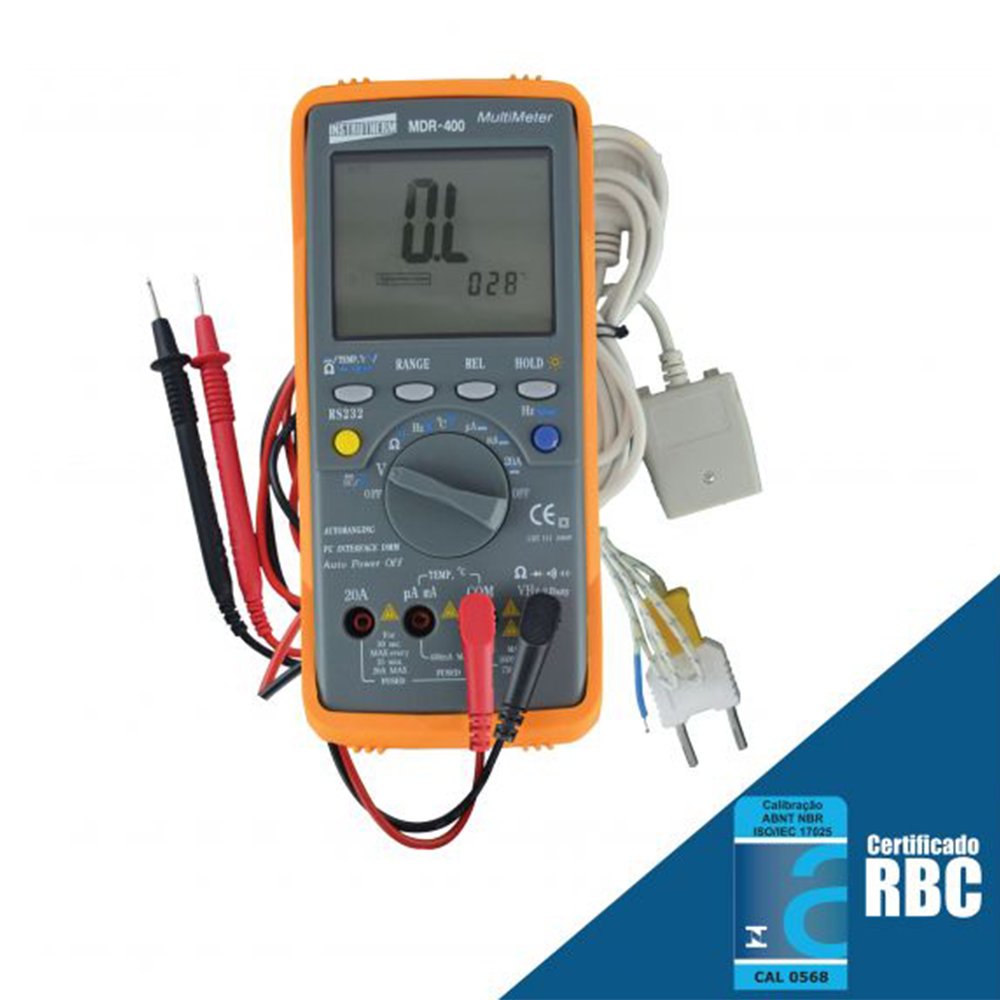 Multímetro Digital Cat Iii 1000v Indicação Visual True Rms Rs-232 Usb ...