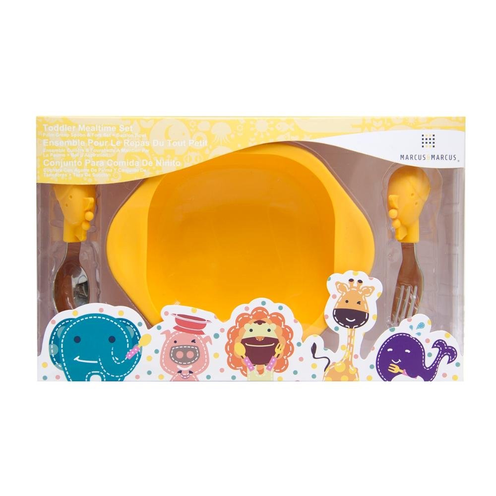 Kit Tigela + Primeiro Garfo + Colher Girafa Marcus E Marcus Amarelo ...