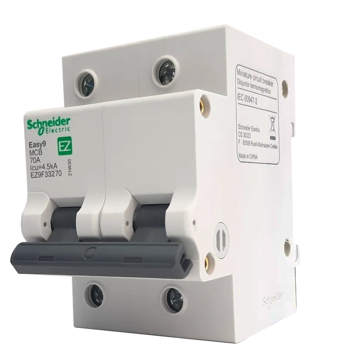 Disjuntor Mini Din Bipolar 10A 6Ka 220/400V Easy9 Schneider ...