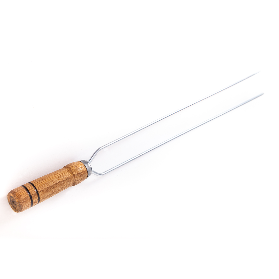 Espeto Para Churrasco Duplo Cabo Madeira Lamina Inox 55 Cm | MadeiraMadeira