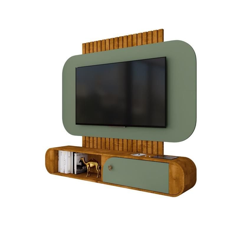 Painel Jurerê para Tv de 55" Naturalle/pistache - Bechara | MadeiraMadeira