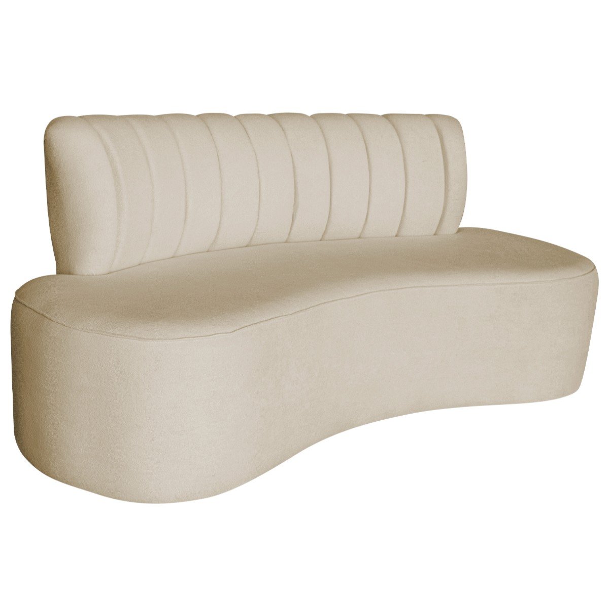 Sofá Curvo 3 Lugares Organico Sala Recepção Escritório Valência 180cm ...