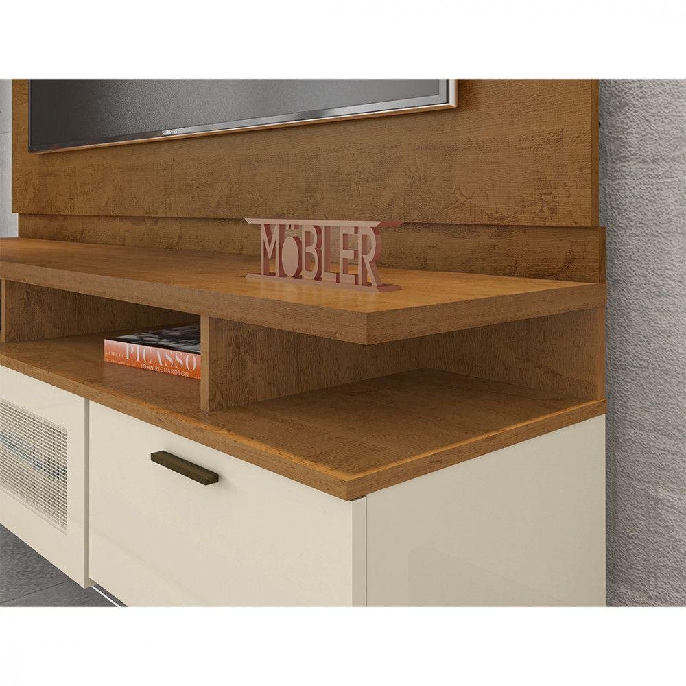 Bancada Rack Mobler Para Tv Arcade 1.6 Nature/off White | MadeiraMadeira