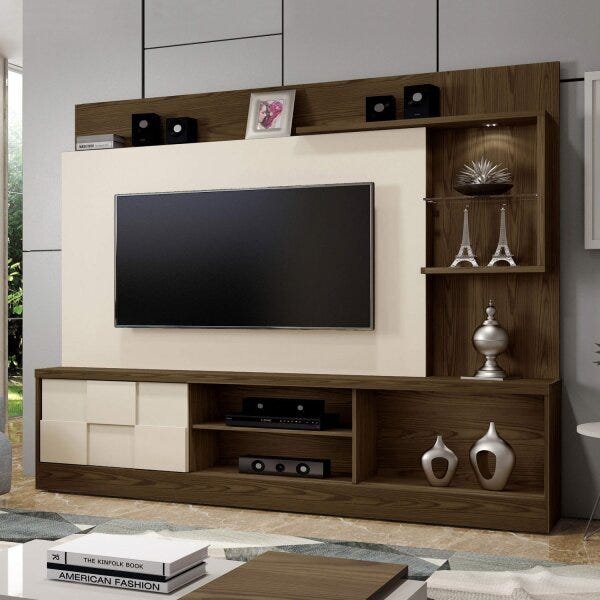 Estante Home para TV até 65 Polegadas 1 Porta e LED Dinamarca Mavaular ...