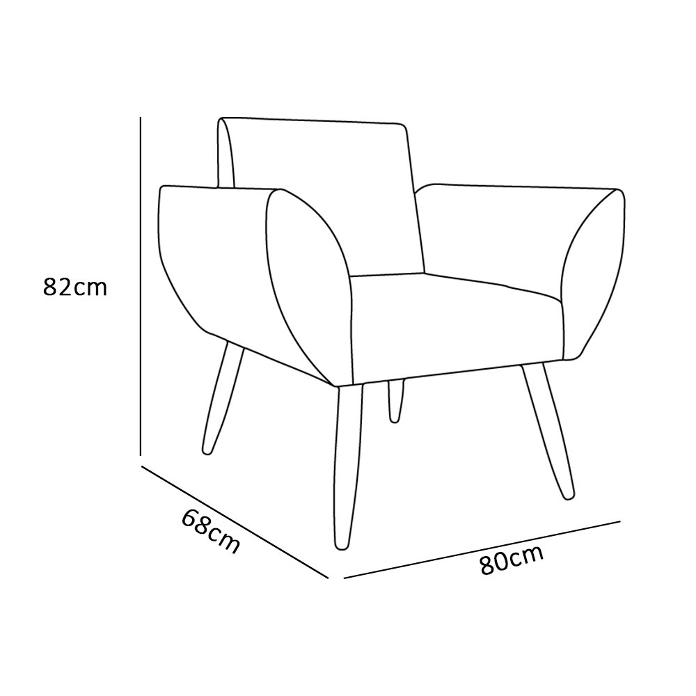 Poltrona Flora Suede Azul Marinho Pés Palito - Vallisa Decor | MadeiraMadeira