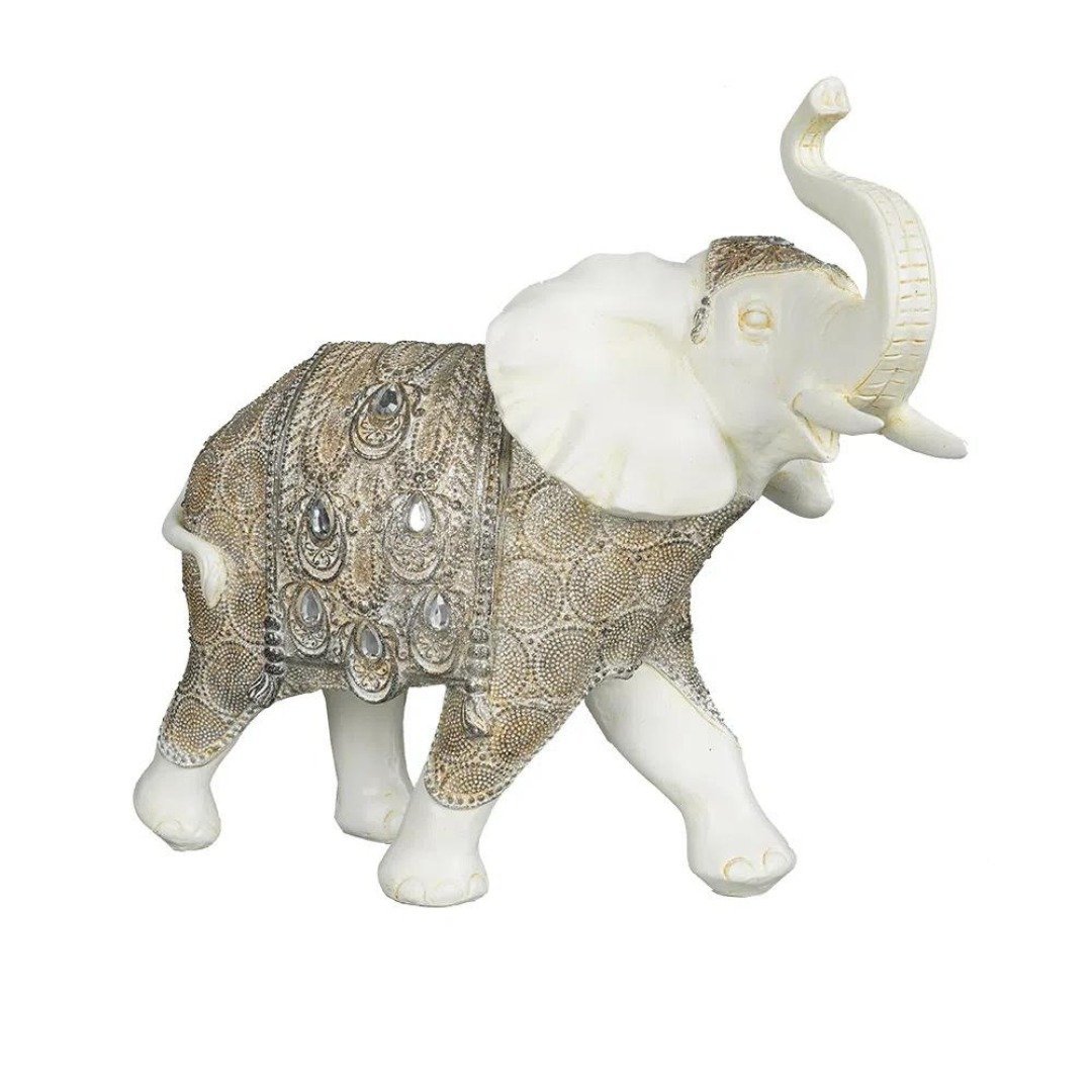 ELEFANTE DE RESINA BRANCO - NA3046 | MadeiraMadeira