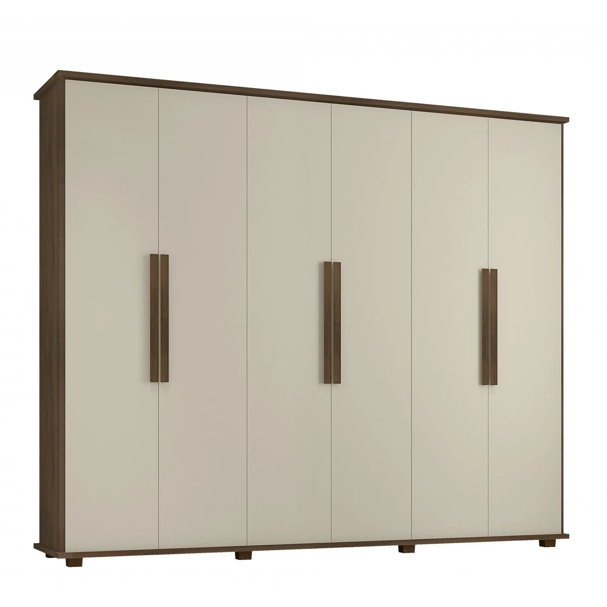 Guarda-Roupa Casal 06 Portas Canadá Freijó com Off White - RV Móveis ...