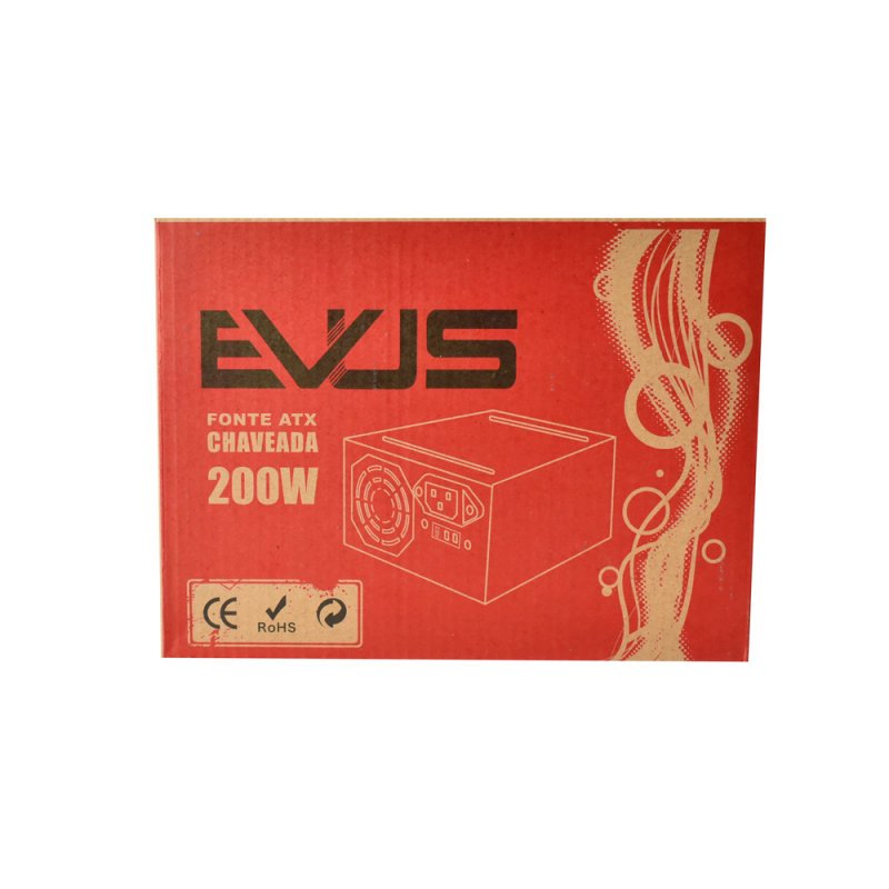 Fonte Evus Ft-200w Atx 200w Real 20/24p 2 Sata Com Cabo | MadeiraMadeira