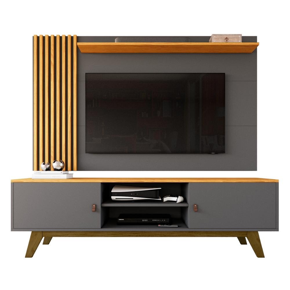 Rack Viena com Painel Grécia Ripado para Tv até 70 Polegadas 2 Portas ...