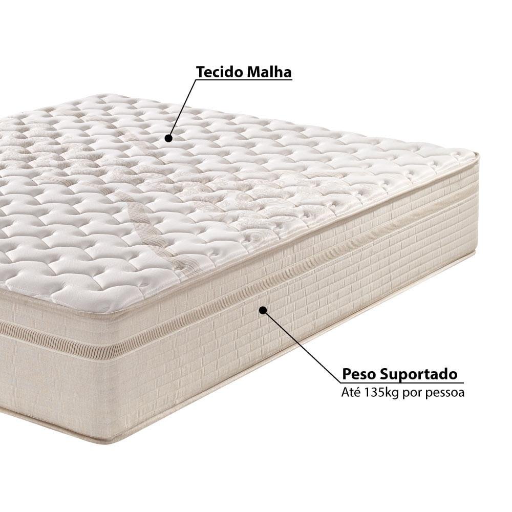 Colchão Queen Ecoflex Size High Spring Molejo Contínuo 158x198x33cm ...