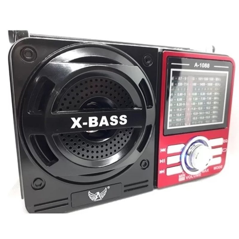 Rádio Bass Retro Vintage USB MP3 Bluetooth Vermelho A-1088 Altomex ...