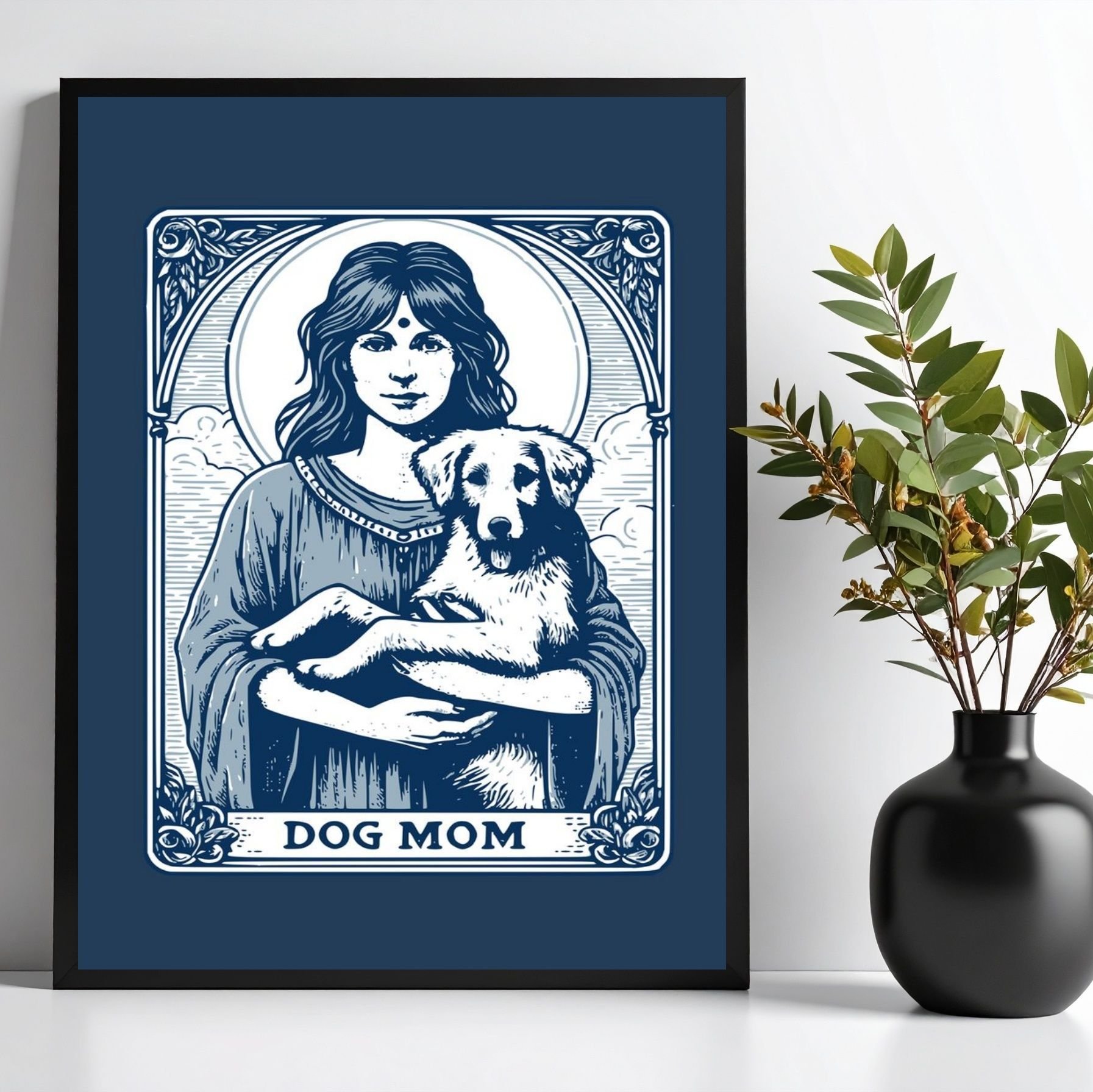 Quadro Decorativo Carta Tarot - Dog Mom 24x18cm:moldura Branca ...