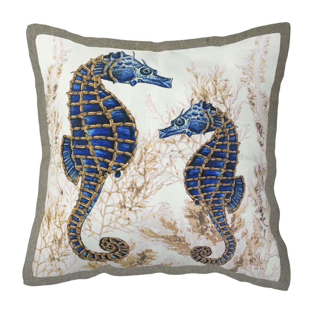 Kit 6 Capas Almofadas Decorativas Fundo do Mar com Listras | MadeiraMadeira