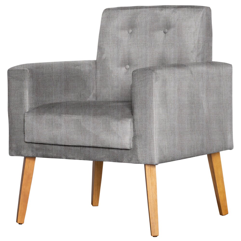 Poltrona Para Sala Decorativa Dubay Linho Escuro Click Pol | MadeiraMadeira