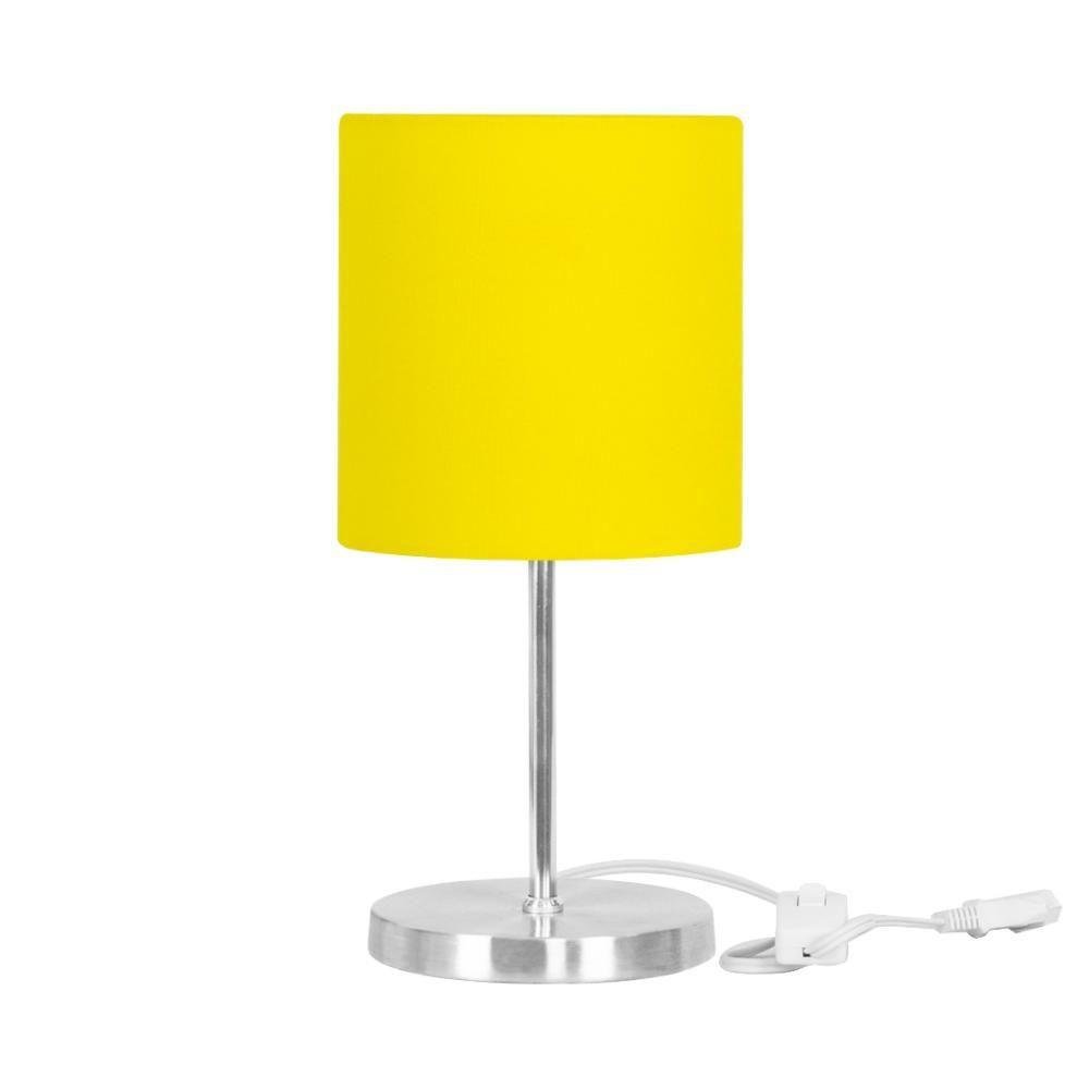 Abajur Eros Cilindrico Amarelo Base Redonda | MadeiraMadeira