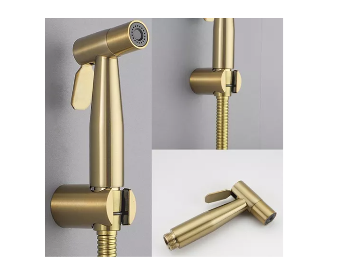 Ducha Higiênica Dourada 1/4 Volta Luxo Gatilho Inox 304 | MadeiraMadeira