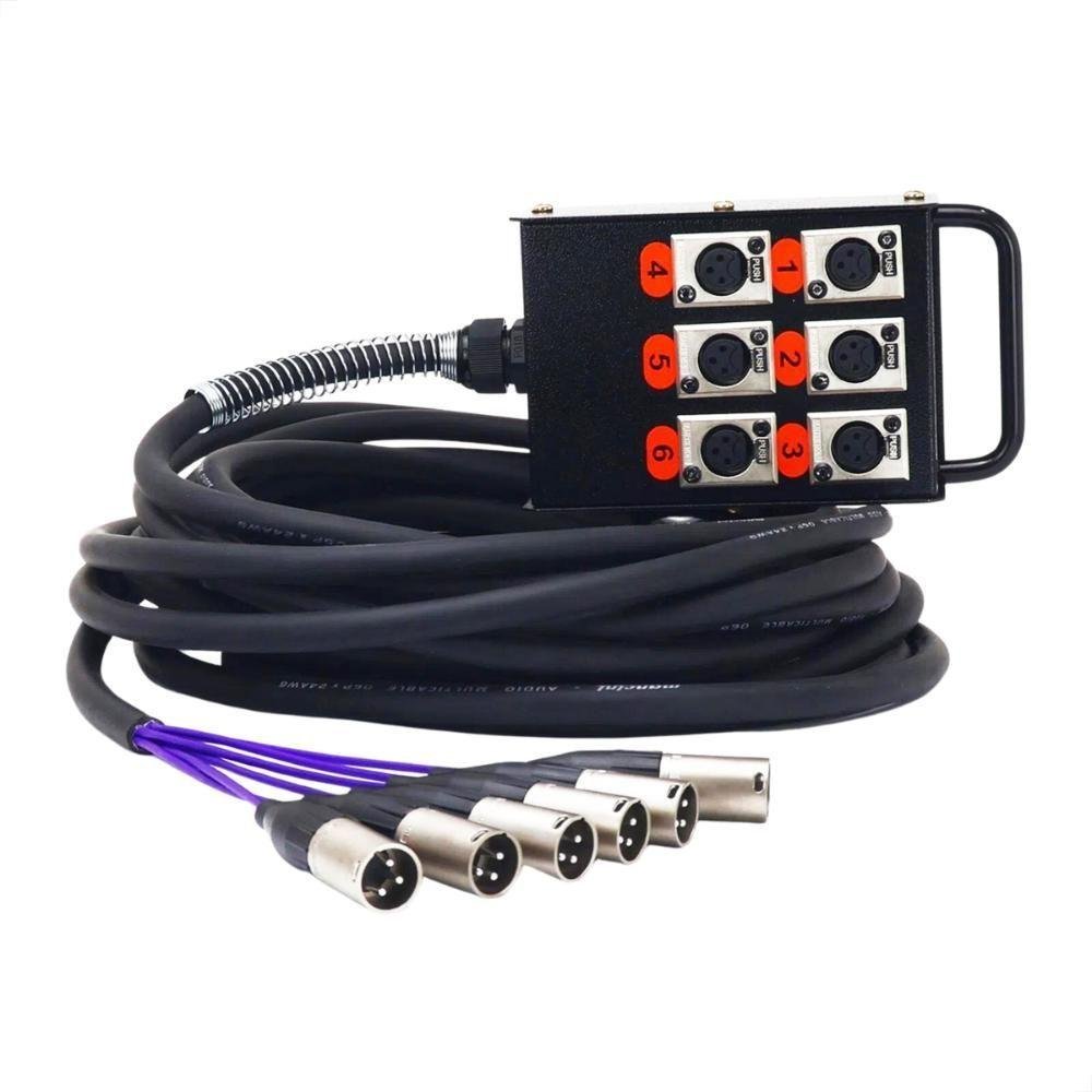 Medusa de Som 6 Vias Montada com Conectores Amphenol 5m | MadeiraMadeira