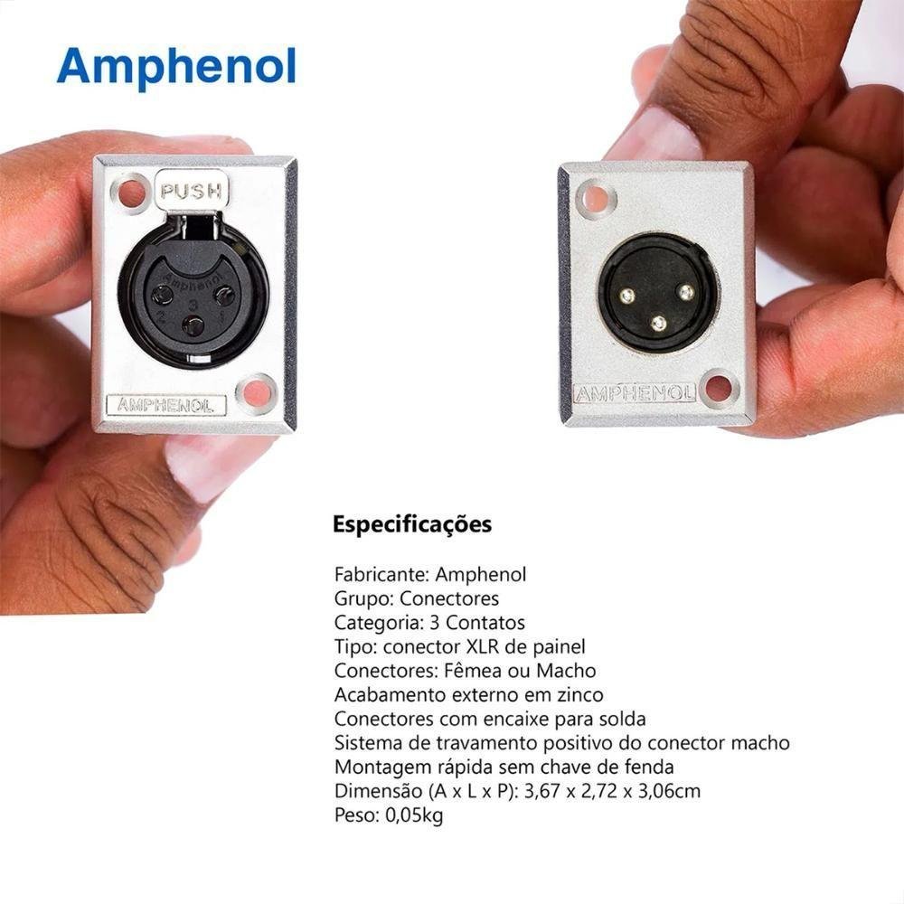 Medusa de Som 6 Vias Montada com Conectores Amphenol 5m | MadeiraMadeira