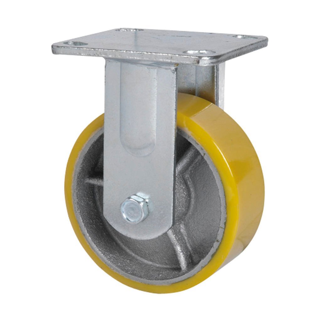 Rodizio Fixo com Revestimento de Poliuretano e Roda de Ferro Fundido 5 ...