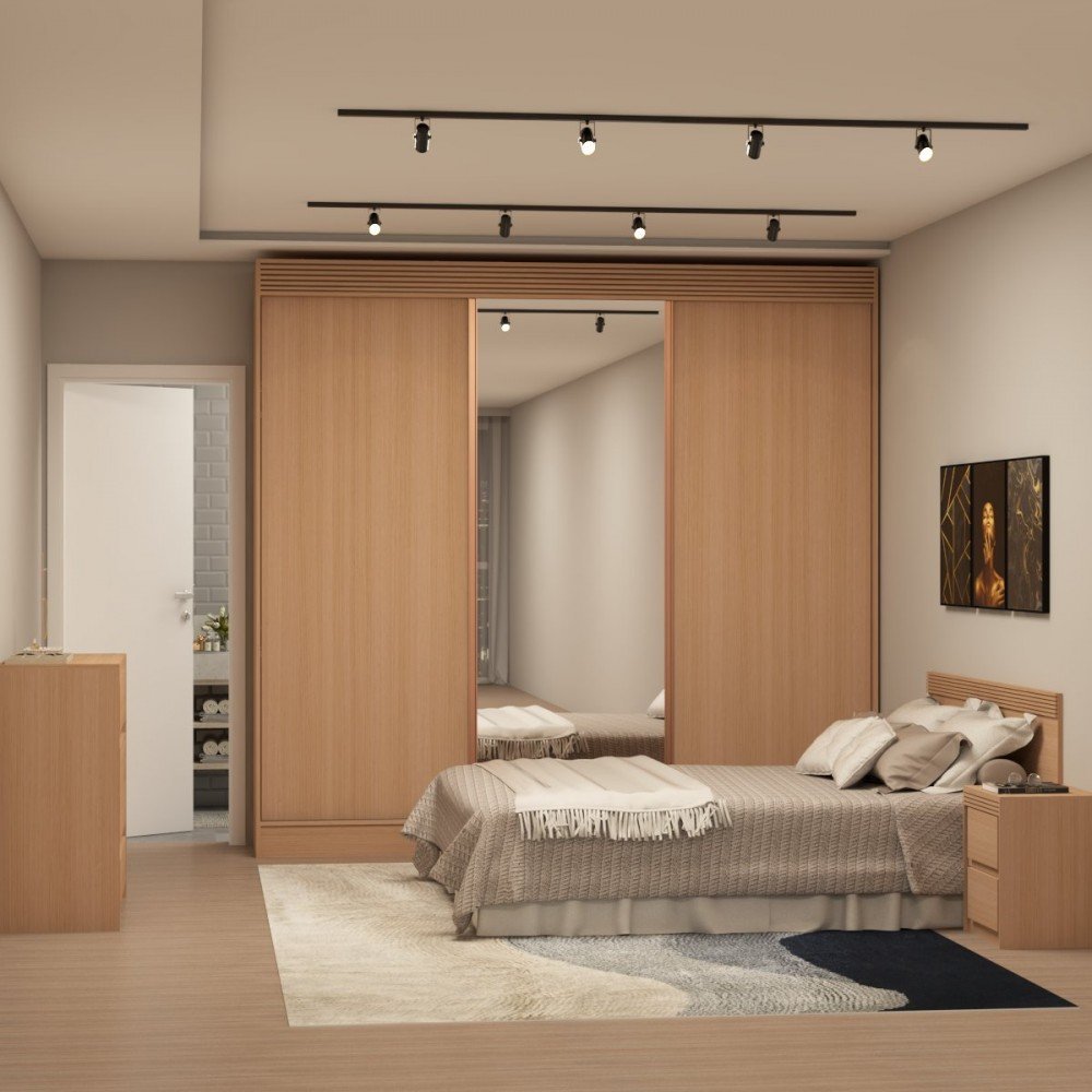 Quarto Completo Casal Serena 3 Portas 11 Gavetas Naturale Tx - Panorama ...
