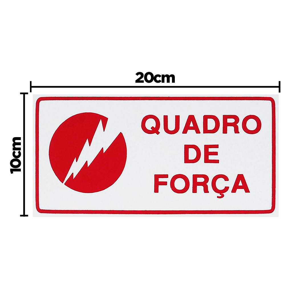 Combo 6 Placas De Sinalização Quadro De Força 20x10 Acesso - X-742 F9e ...