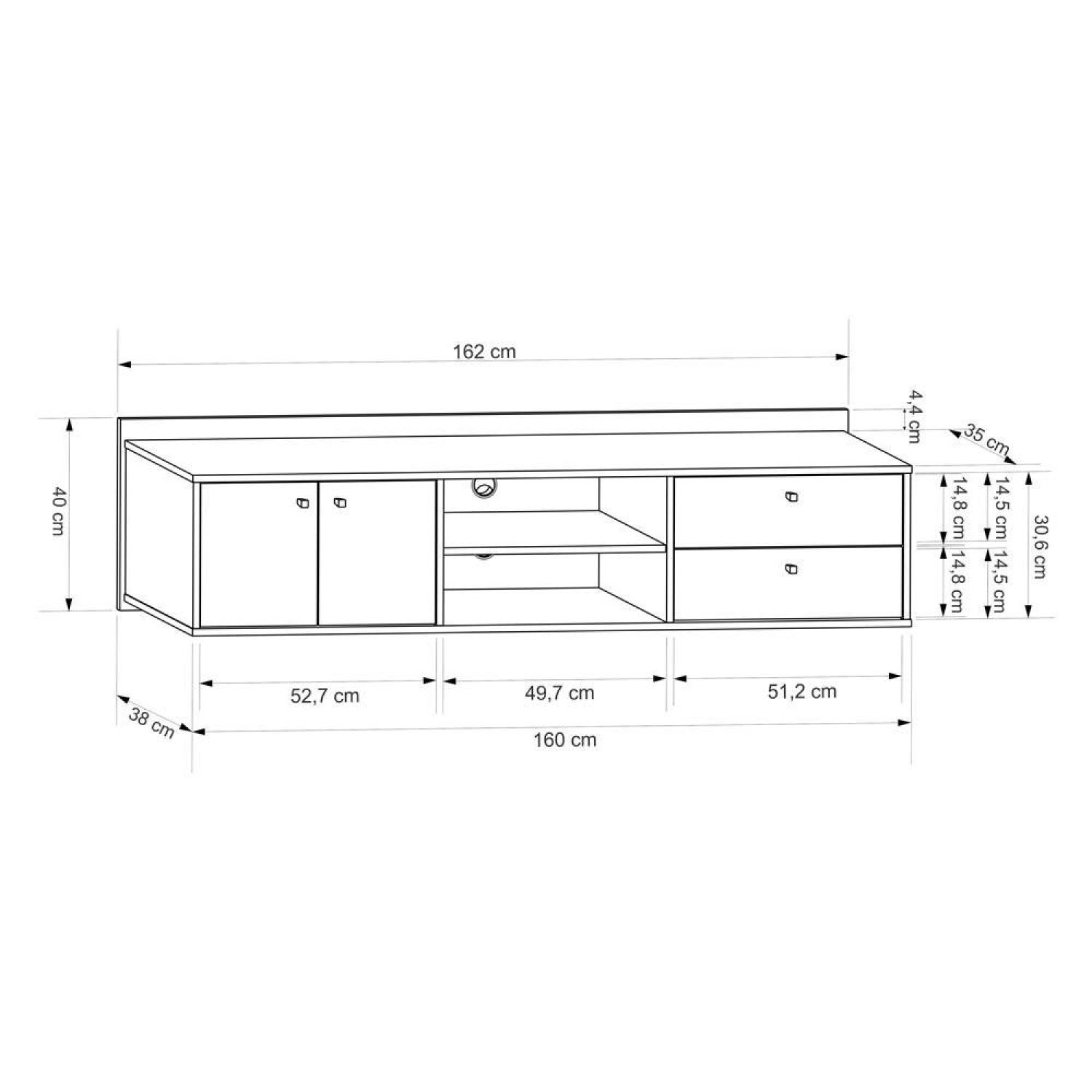 Rack Suspenso para TV até 55 Polegadas 2 Portas 2 Gavetas Torrens ...