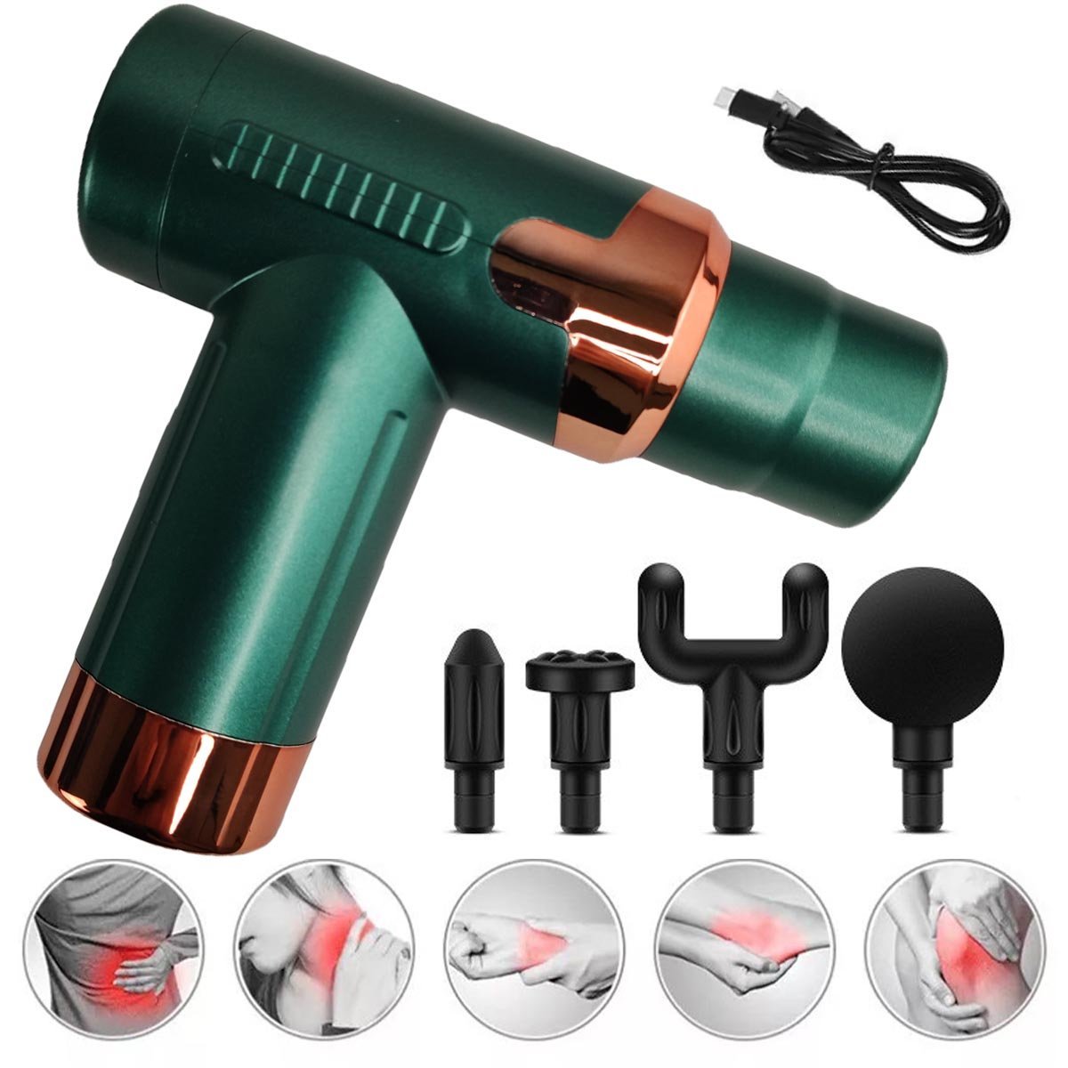 Massageador Portatil 6 Modos 4 Pontas Massagem Relaxante Anti Estresse