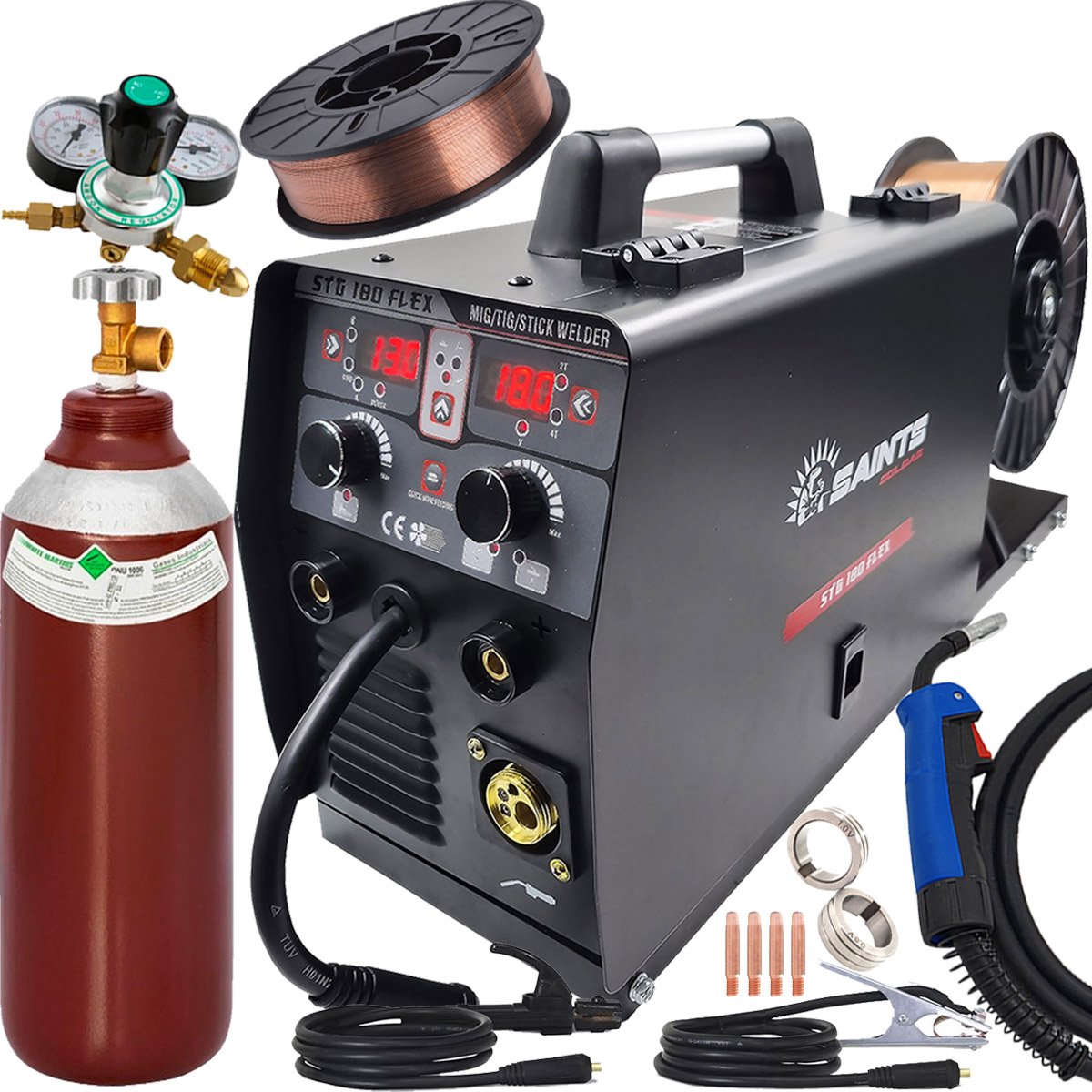 Maquina Solda Inversora Mig 4x1 Bivolt 180 Arame 15kg Saints | MadeiraMadeira