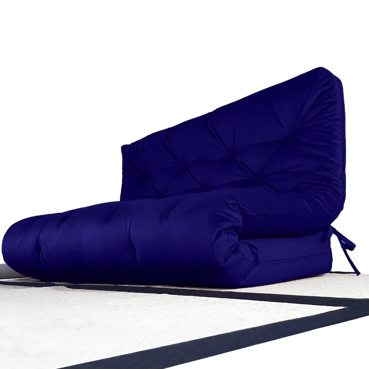Colchão Futon Casal Dobrável Sofá Cama Azul Royal Acquablock ...