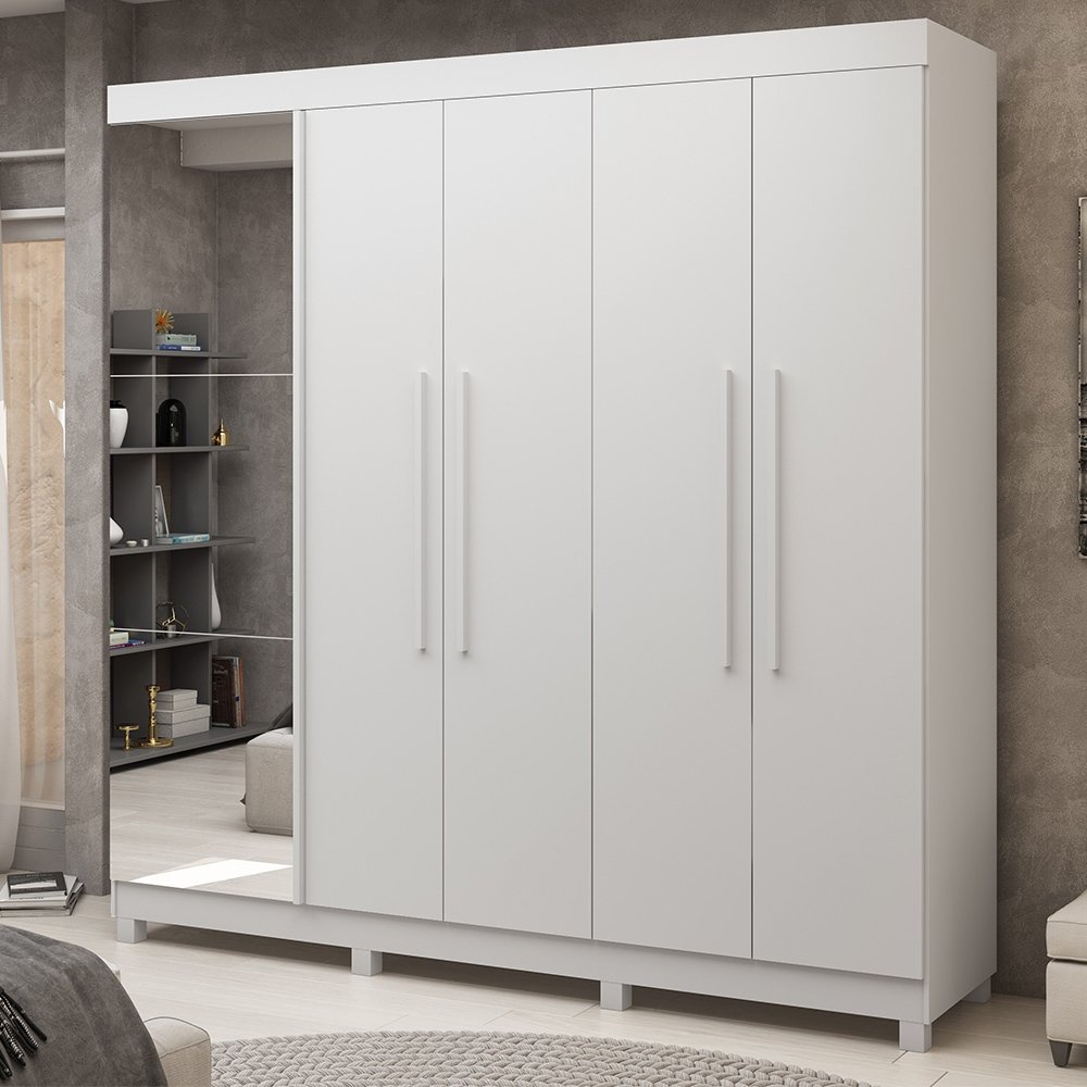 Guarda-Roupa Diamante Branco Acetinado - Gelius | MadeiraMadeira