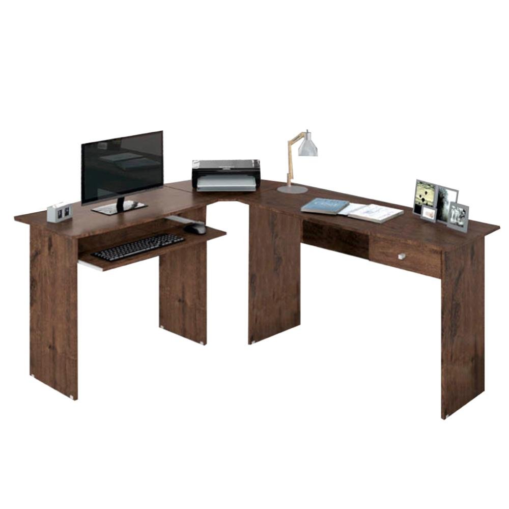 Escrivaninha Em L 1 Gaveta Max Zanzini Jacarandá | MadeiraMadeira