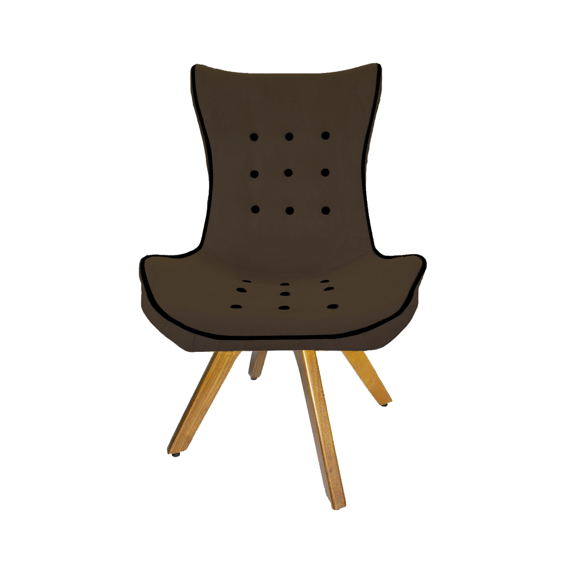 Poltrona Decorativa Yasmin Com Base de Giratória de Madeira Suede ...