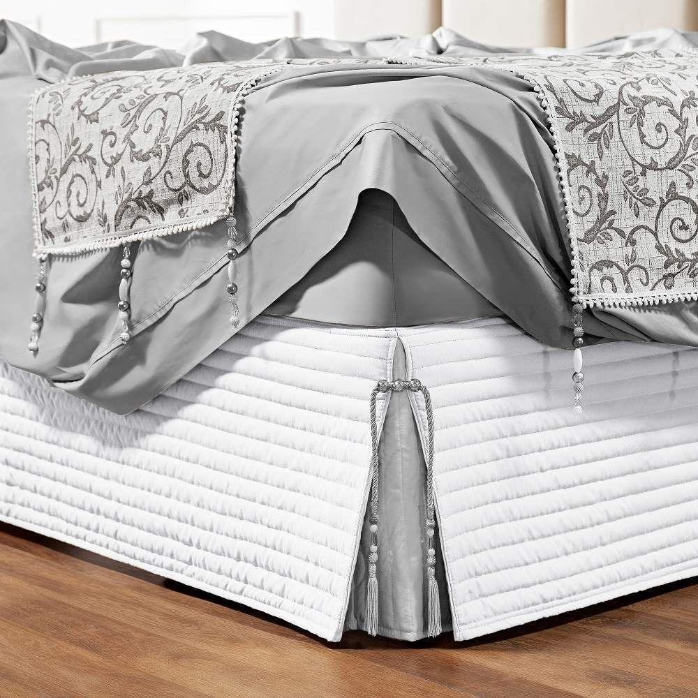 Saia Box Queen Bruxelas Matelassê Costurado - Branco | MadeiraMadeira