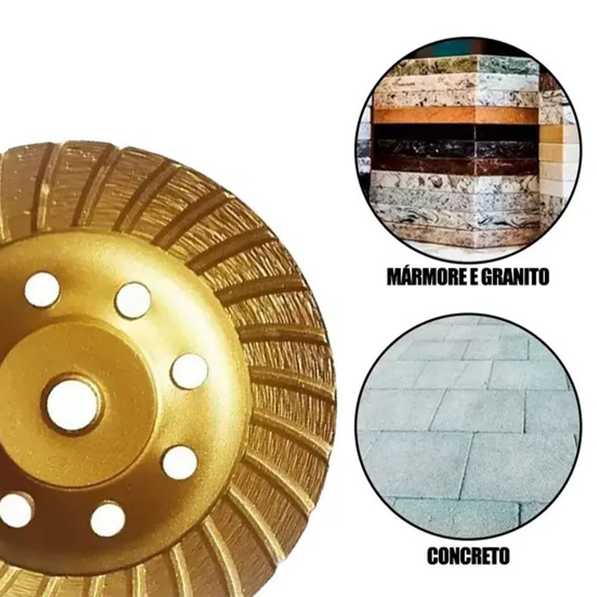 Disco Rebolo Diamantado Concreto 115mm Desbaste Turbo Marmore Granito ...