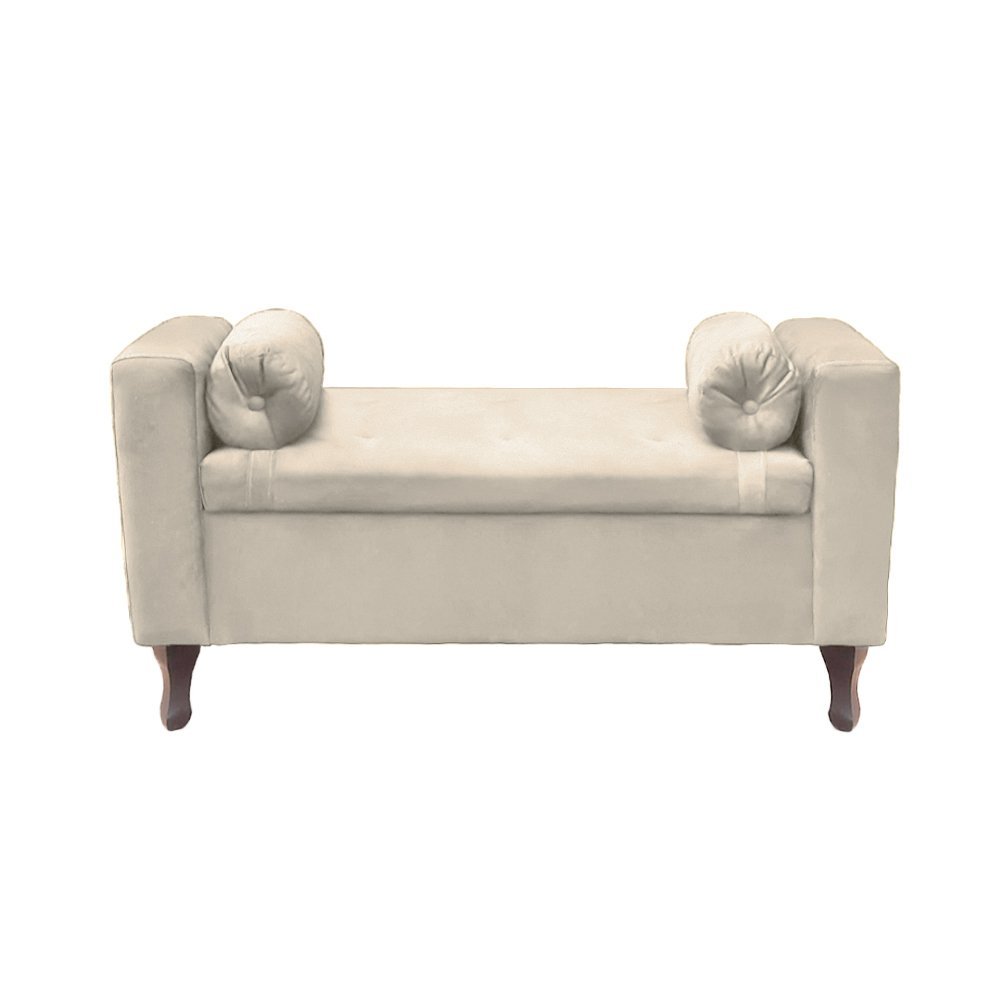 Recamier Baú Félix 140cm Suede Bege | MadeiraMadeira