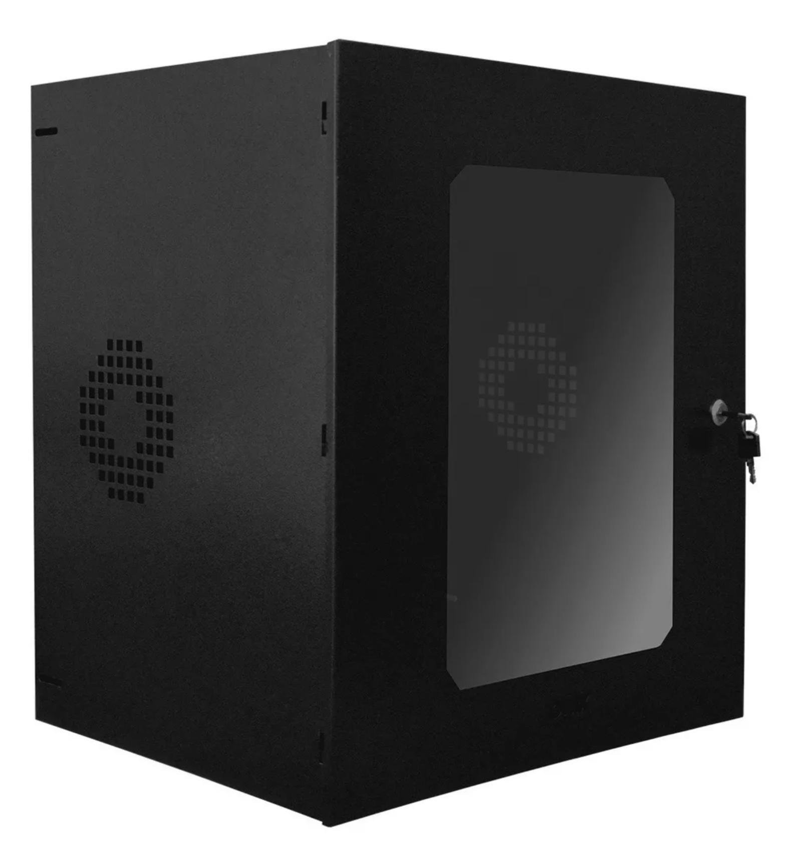 Mini Rack de Parede 12u com Visor Acrílico Preto - Jlprotec ...