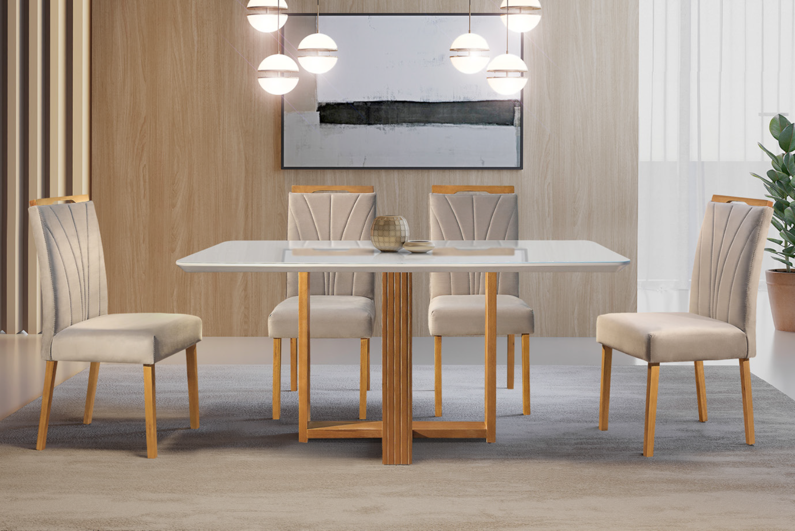 Mesa Veneza Marka 160x80 Imbuia Off White | MadeiraMadeira