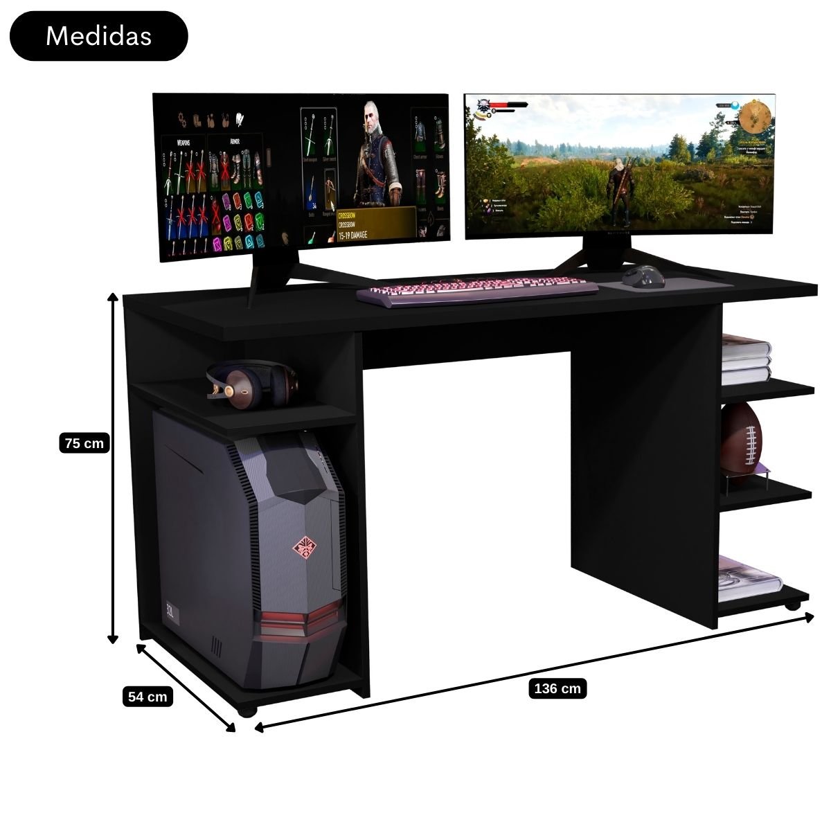 Mesa Gamer Grande - Mod.2021 | MadeiraMadeira