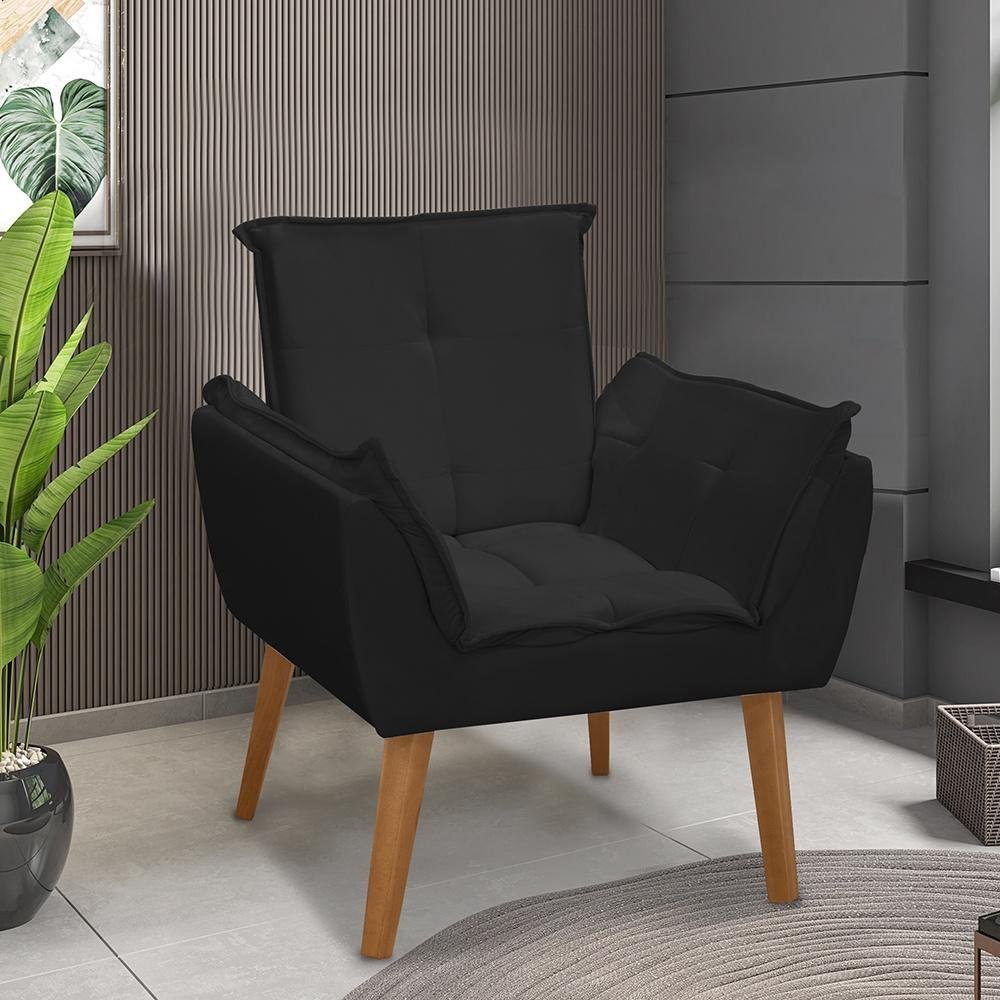 Poltrona Decorativa para Sala de Estar Opala Viena Suede Bellamado ...