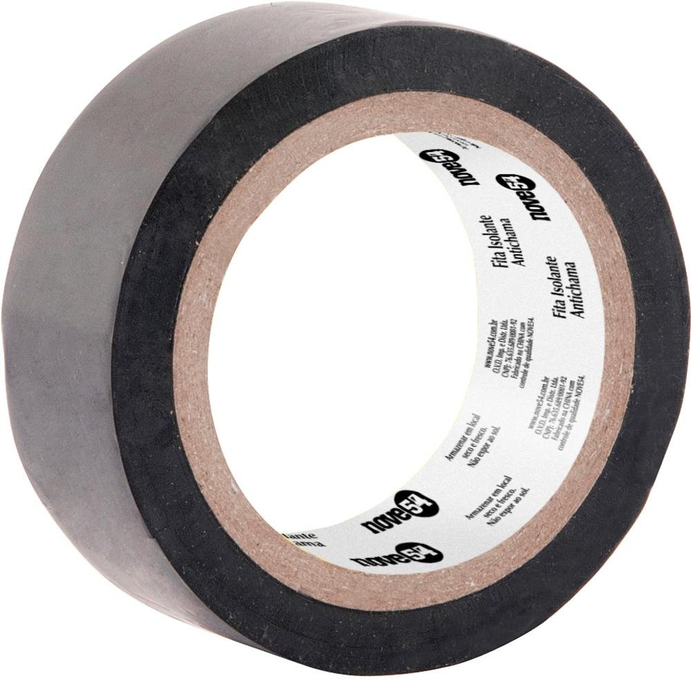 Fita isolante pvc 19mmx10m preta anti chama Nove54 | MadeiraMadeira