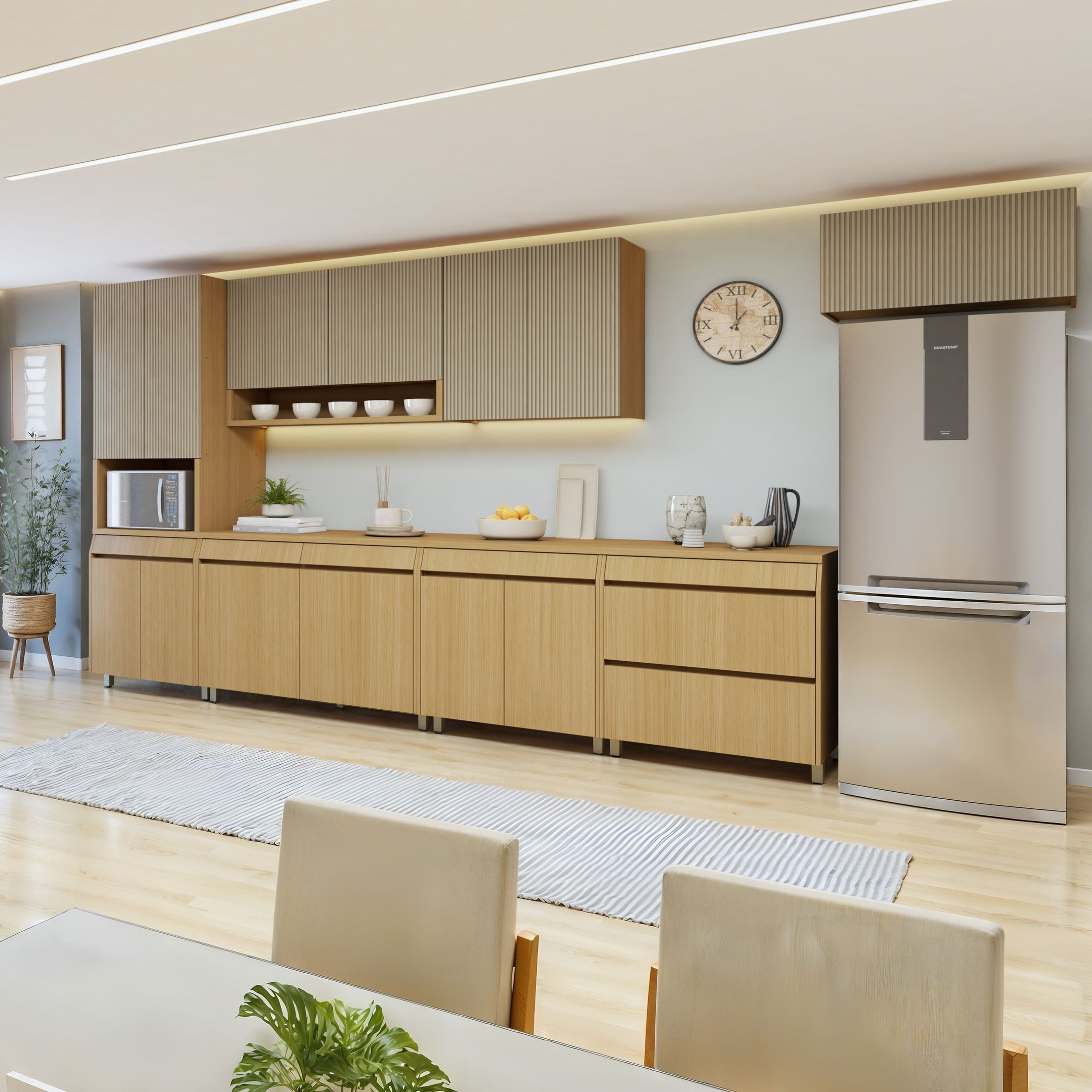 Cozinha Completa Modulada 7 Peças 14 Portas 6 Gavetas 100% Mdf ...