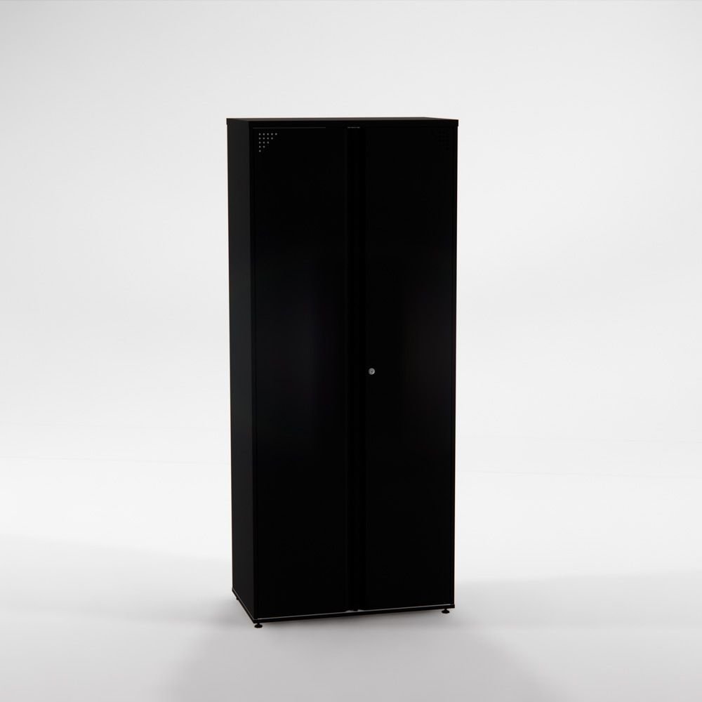 Armário Super Alto 02 Portas Aretto Pandin 1,90 M Preto e Preto | MadeiraMadeira