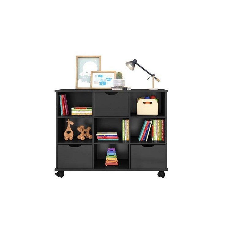 Nicho Organizador Preto 1478 Com 3 Gavetas Pretas e Rodizios - Qmovi ...